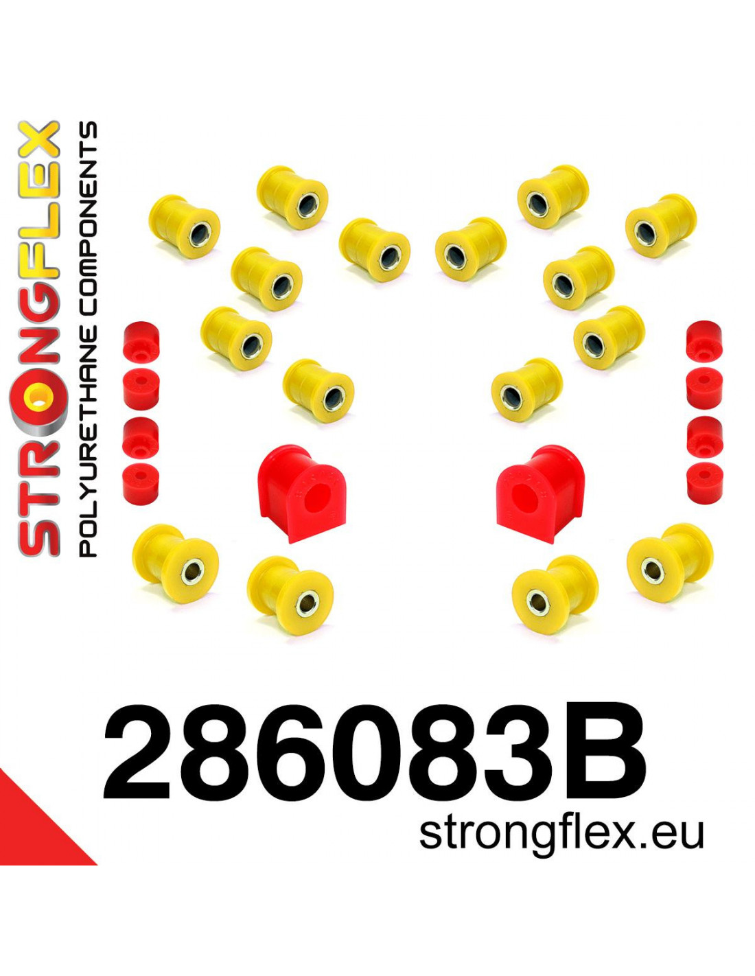 286083B: Rear suspension bush kit polyurethane Nissan | STRONGFLEX