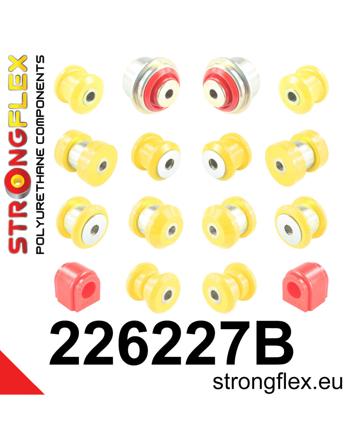 226227B: Rear suspension bush kit polyurethane Audi | STRONGFLEX