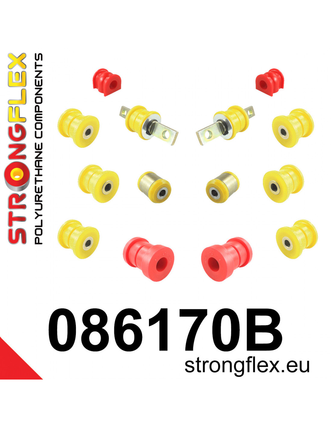 086170B: Rear suspension bush kit polyurethane Honda | STRONGFLEX
