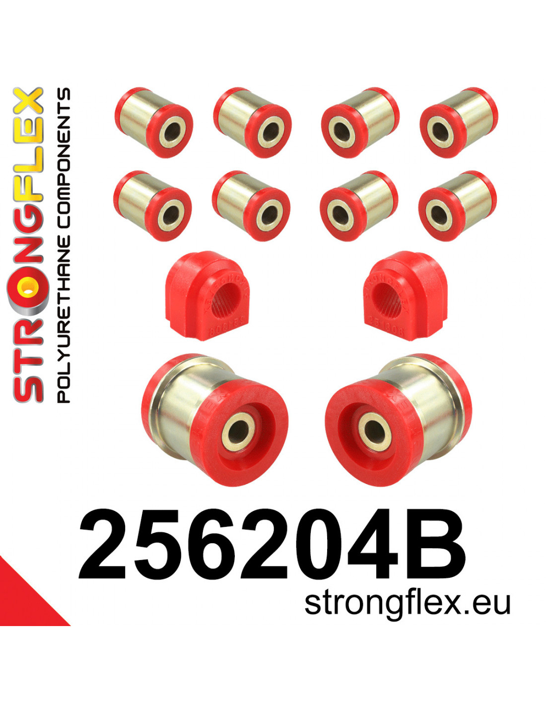 256204B: Rear suspension bush kit from 05/2003 polyurethane | STRONGFLEX