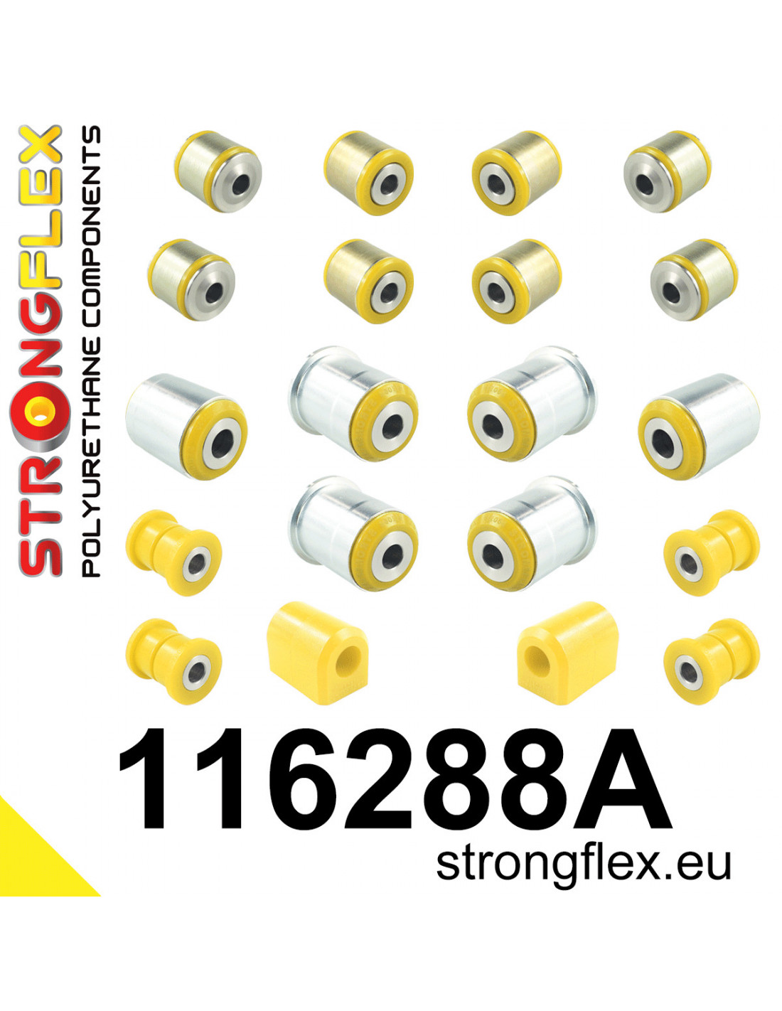116288A: Rear suspension bush kit SPORT polyurethane drift | STRONGFLEX