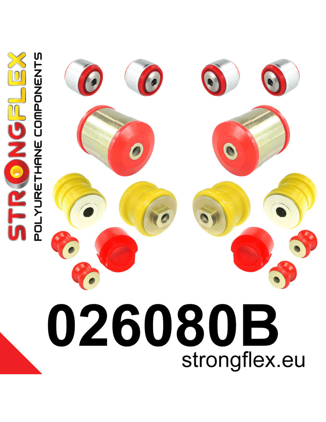 026080B: Front suspension bush kit polyurethane Audi | STRONGFLEX