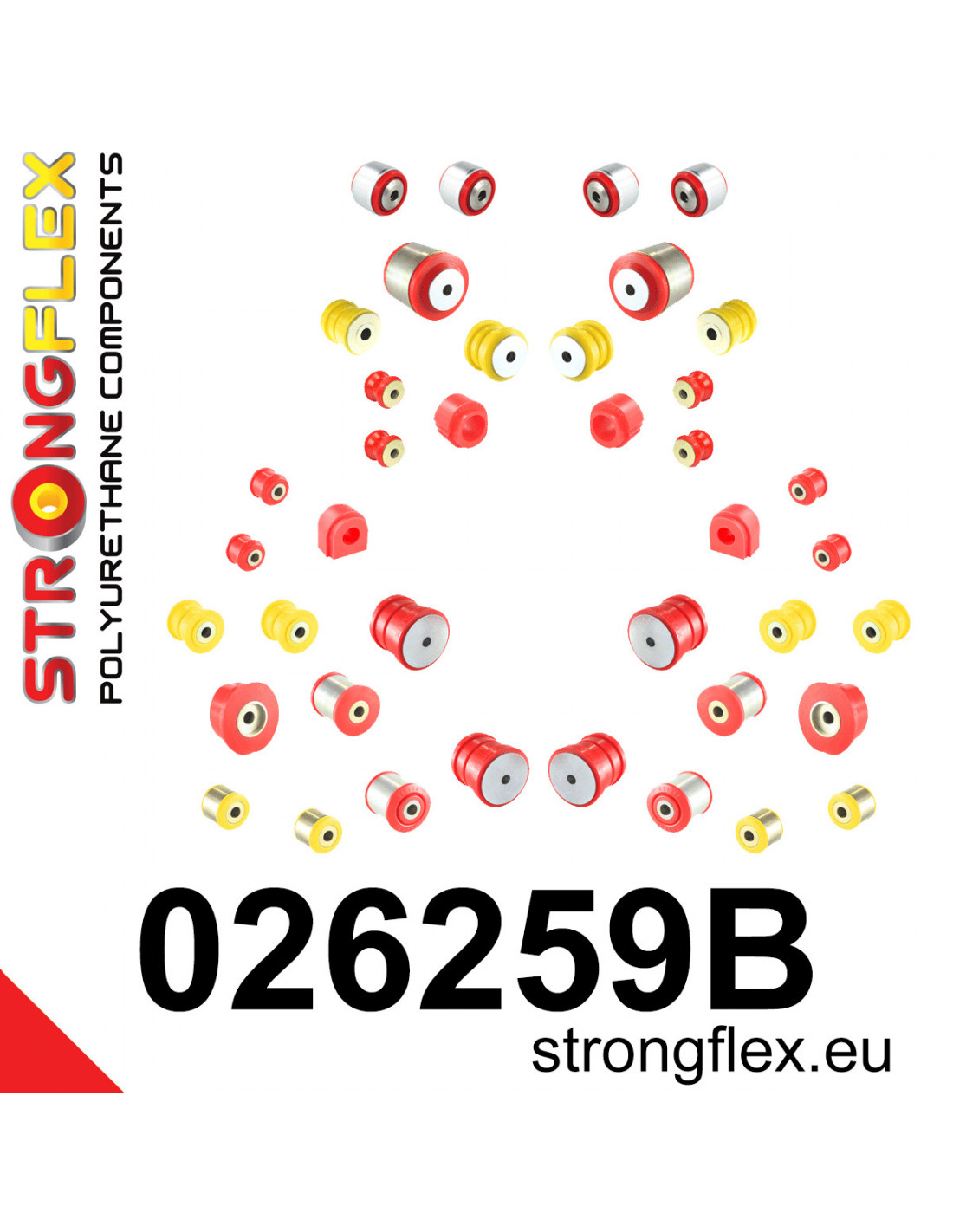026259B: Full suspension polyurethane bush kit polyurethane | STRONGFLEX