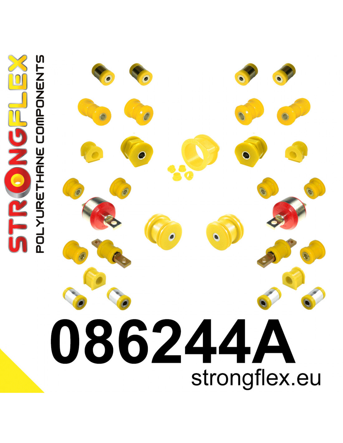 086244A: Full suspension bush kit SPORT polyurethane drift | STRONGFLEX
