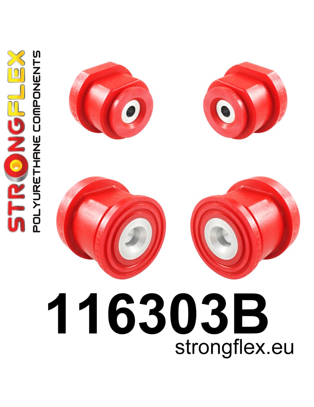 116303B: Rear subframe bush kit polyurethane Mercedes | STRONGFLEX